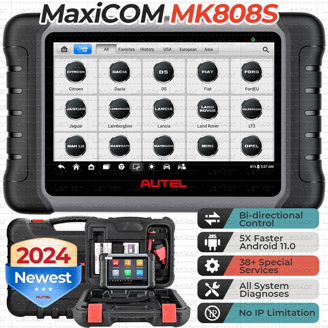 2024 AUTEL MAXICOM MK808S Bidirectional Car Diagnostic Scanner Tool Key ...