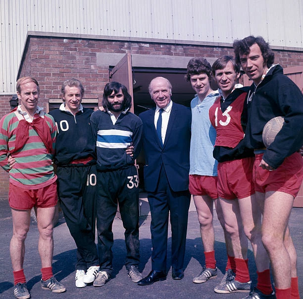 BOBBY CHARLTON DENIS Law George Best Sir Matt Busby Brian Kidd Pat ... BOBBY CHARLTON DENIS Law George Best Sir Matt Busby Brian Kidd Pat ...