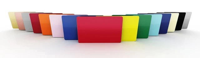 BLANK PVC CR80 Coloured Cards 760 Micron Thick - 15 Colours Available ...