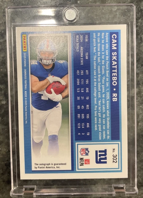 2025 DONRUSS CAM Skattebo Blue Rookie Auto /150🔥Color Match! $328.64 ...