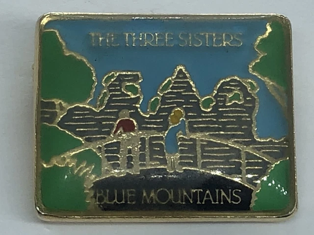 VINTAGE RETRO THE Three Sisters Blue Mountains Collectors Enamel & Gold ...