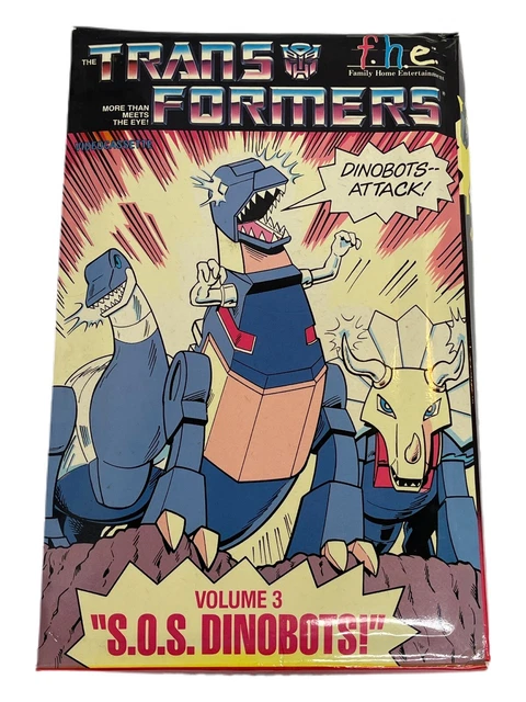 RARE TRANSFORMERS VOLUME 3 S.O.S. BANDE VHS DINOBOTS 1984 Grande Boîte ...