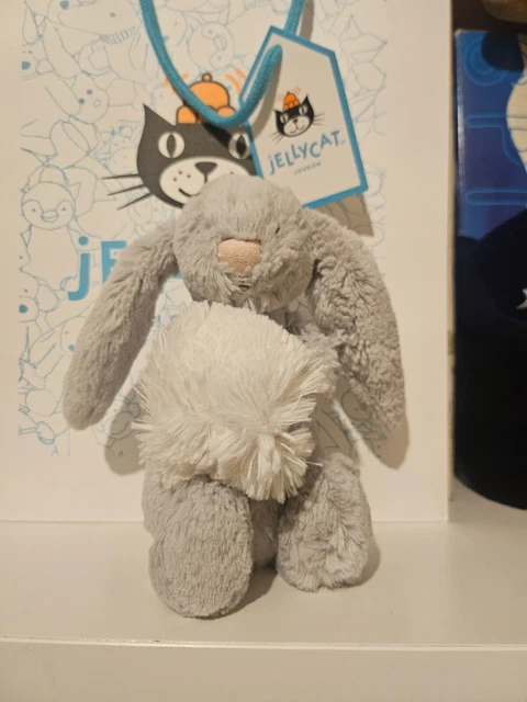 JELLYCAT SMALL SILVER Bashful Snow Bunny Retired 8” Plush Soft Toy ...