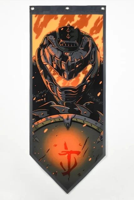 DOOM THE DARK Ages Doom Slayer Wall Banner 16x40 Flag Tapestry Official ...