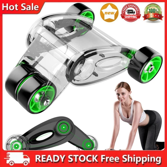 AB ROLLER WHEEL Abdominal Exercise Roller 4-Wheeled Foldable for Gym ...