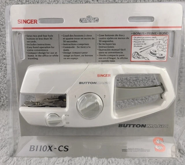 SINGER BUTTON MAGIC B110X-CS Handheld Portable Sewing Machine New In ...