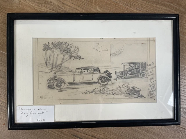 DESSIN ORIGINAL ANCIEN Crayon Sketch RAYLAMBERT Alias Raymond Gabriel ...