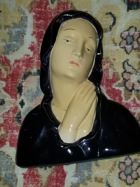 VINTAGE ROMAN ART Co Robia Ware Chalkware/Plaster Madonna/Religious ...
