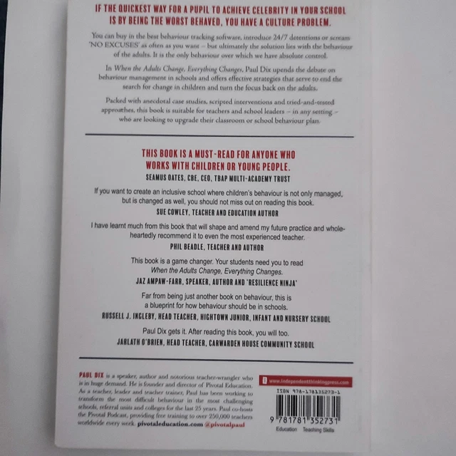 WHEN THE ADULTS Change, Everything Changes by Paul Dix, FREEPOST UK £10 ...