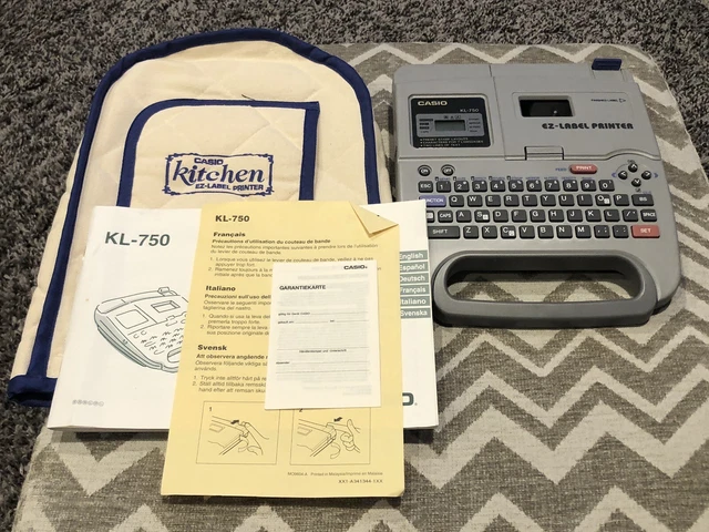 CASIO MODEL KL 750 EZ LABEL MAKER PRINTER w/ MANUAL & CARRY CASE £12.78 ...