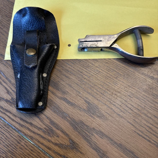 VINTAGE RAILROAD TRAIN Conductor Ticket Punch PJ Mieth Co & Leather ...