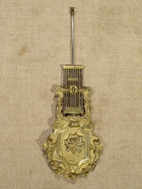 ANCIEN BALANCIER POUR pendule à portique à colonnes horloge 143 g ht 21 ...