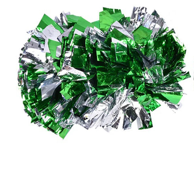 (GREEN SILVER)CHEERLEADER AEROBICS Pom Poms Pompoms For Dance Party ...