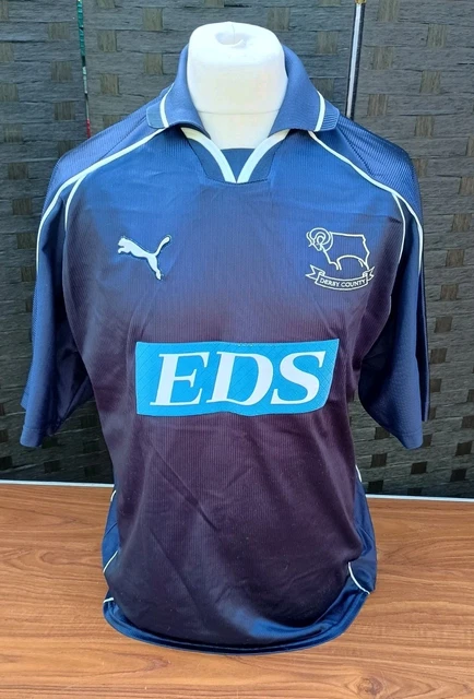 PUMA DERBY COUNTY Away Football Shirt 2000-2001 Blue Medium £27.00 ...