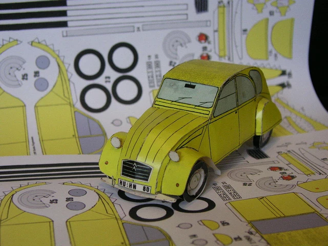 CITROËN 2 HP 1980 duck craft sheet paper model car 1:25 £5.04 - PicClick UK