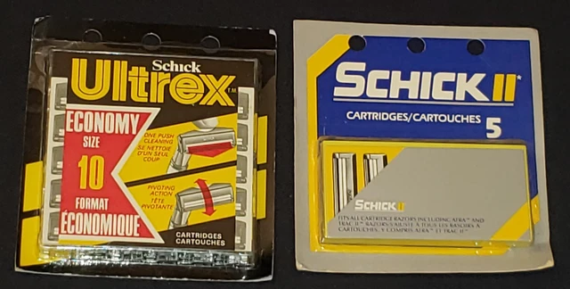 1970/80'S - SCHICK ULTREX and SCHICK II CARTRIDGES ON DISPLAY CARDS (2 ...