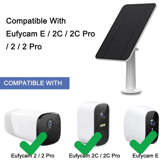 4X 4W SOLAR Panels for Eufycam Eufy Cam E/2C/E/2 Pro Wall Mount 13ft ...