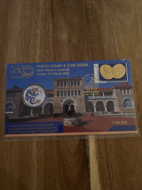 2024 PERTH STAMP & Coin Show 1/2oz Perth Mint Silver coin Dragon PNC ...