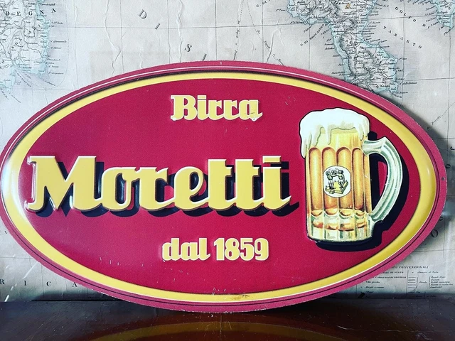 INSEGNA TABELLA BIRRA Moretti anni ‘90 vintage modernariato pubblicità ...