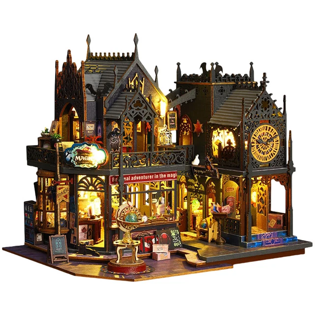 MINIATURE HOUSE KIT with Lights DIY Miniature Dollhouse Kits Tiny House ...