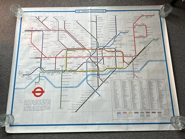 1976 (3.76/1385M/3000) LONDON Underground Map Tube Map Quad Royal ...
