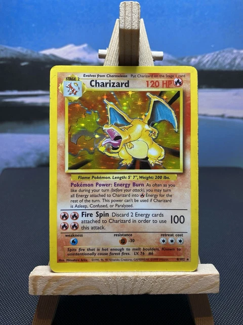 POKÉMON TCG CHARIZARD Base Set 4/102 Unlimited Holo Rare -MP £177.52 ...