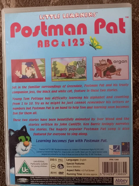POSTMAN PAT ABC And 123 Dvd Little Learners Kids £6.99 - PicClick UK