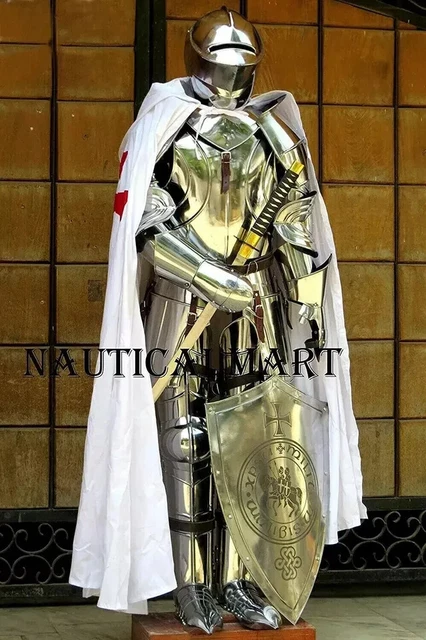 MEDIEVAL KNIGHT ARMOR Suit Templar Wearable Crusader Costume Full Body ...