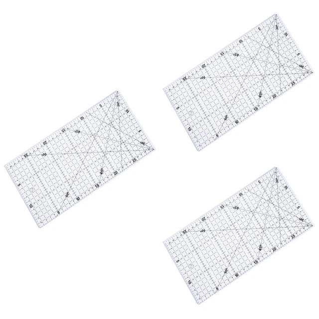 3 PCS SQUARE Ruler for Sewing Pattern Maker Fashion Designing Cloth ...