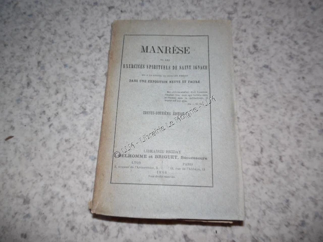 1886.MANRÈSE OU LES exercices spirituels de Saint Ignace.-- EUR 20,00 ...
