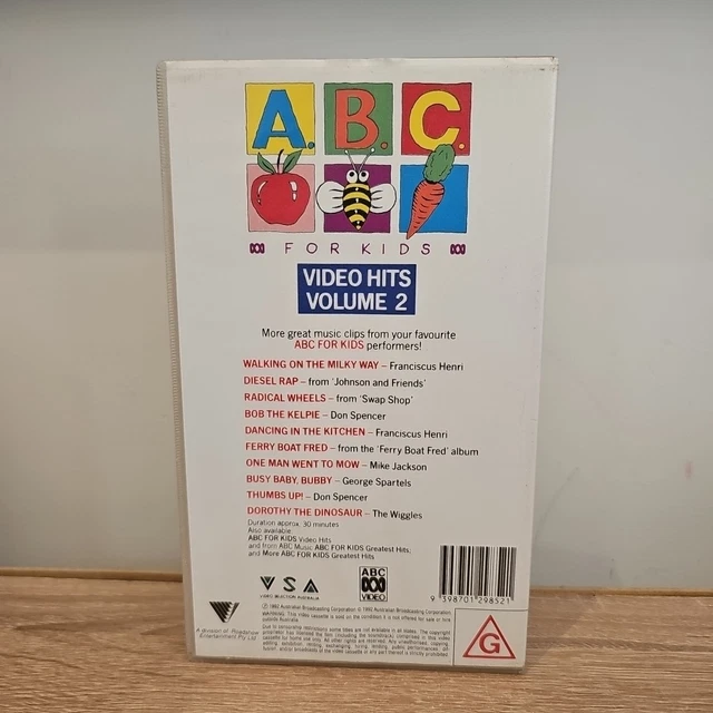 ABC FOR KIDS Video Hits Volume 2 VHS TESTED $20.00 - PicClick AU
