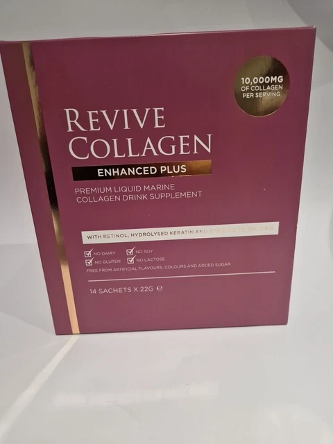 REVIVE MARINE COLLAGEN Enhanced Plus Premium Liquid Drink 10,000mgs 14 ...