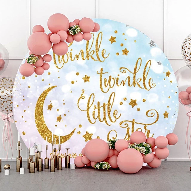 TWINKLE LITTLE STAR Round Baby Shower Backdrop Cover $37.94 - PicClick AU