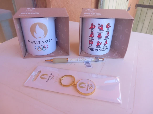 LOT GOODIES JO Collector Jeux Olympiques Paris 2024 Mugs + Porte Cle ...