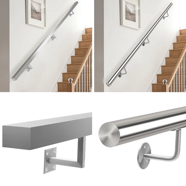 STAINLESS STEEL STAIR Handrail Grab Rail Wall Rail Bannister Staircase Brackets £69.95 - PicClick UK