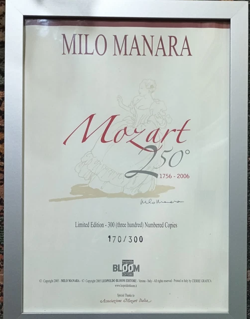 MILO MANARA, MOZART con Firma Autografa nr.170/300 Al Mondo ...