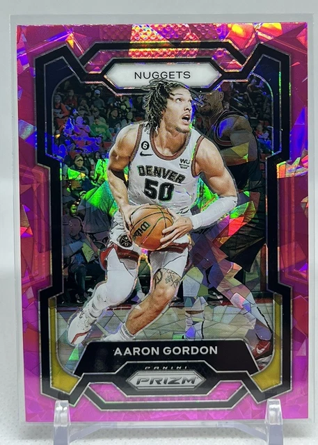 2023-24 PÉPITES PANINI Prizm Aaron Gordon rose fissurée glace Denver ...