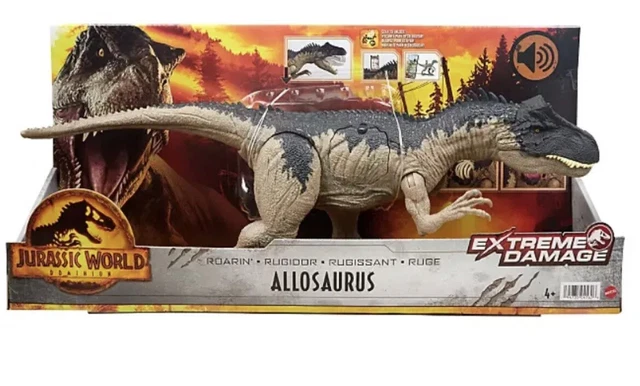 JURASSIC WORLD DOMINION Extreme Damage Roarin' Allosaurus Figure New ... JURASSIC WORLD DOMINION Extreme Damage Roarin' Allosaurus Figure New ...