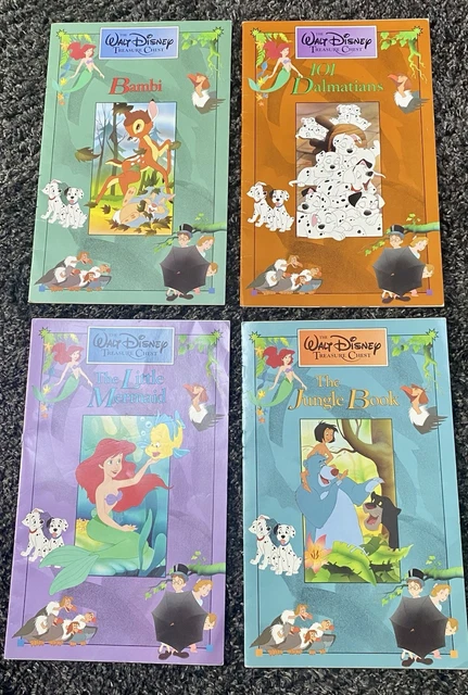 VINTAGE 1991 THE WALT DISNEY Treasure Chest Book Collection Set of 4 ...
