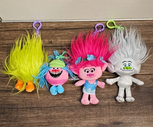 DREAMWORKS TROLLS SOFT Plush Clip Ons - Guy Diamond, Poppy, Fuzzbert ...