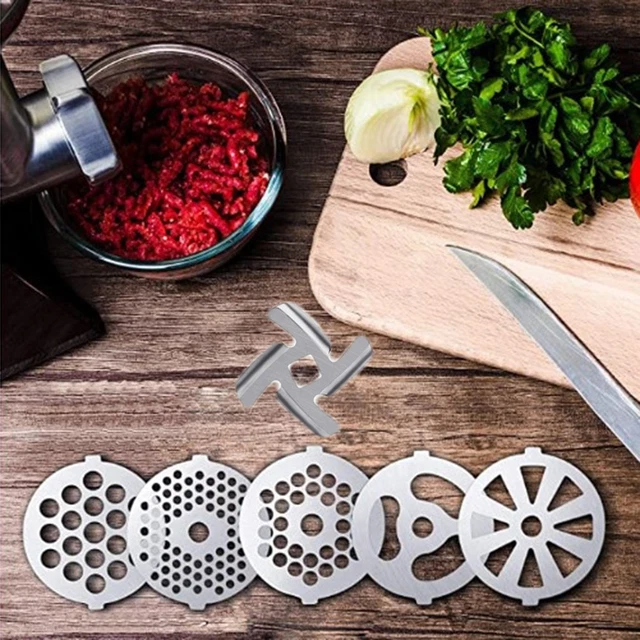ENHANCED PERFORMANCE MEAT Grinder Plate Discs and Blade Set in ...
