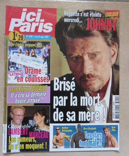 ICI PARIS N° 3244 Johnny Hallyday Alain Delon Sophie Marceau Christophe ...