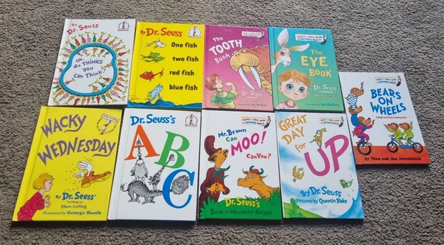 DR SEUSS BEGINNER Grolier Book Club Edition 9 Hardcovers ONE FISH ABC ...
