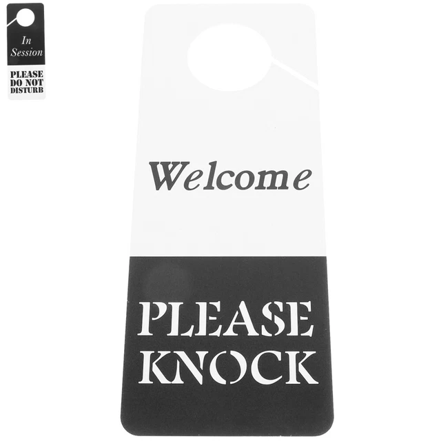 WELCOME PLEASE KNOCK Sign Door Hanger Sign Double-sided Door Sign for ...