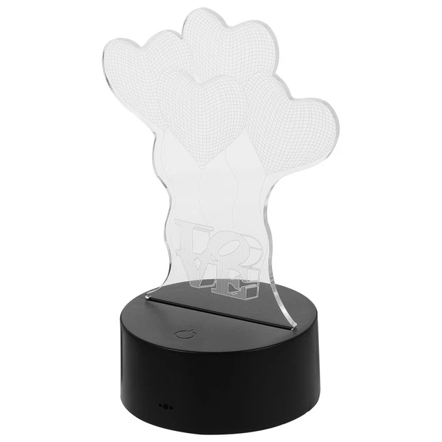 3D LAMP VISUAL Light Effect Touch Colors Changes Night Light (Four Love ...