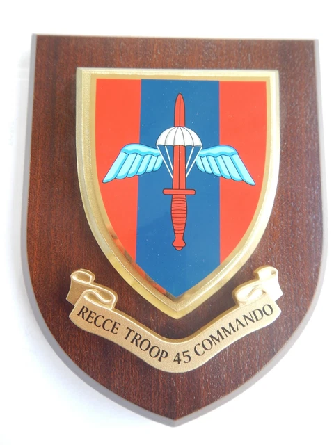 45 COMMANDO RECCE Troop Wall Plaque Royal Marines Military Mess Shield ...