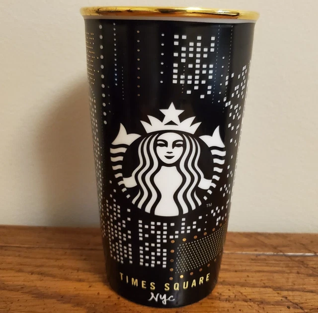 STARBUCKS TIMES SQUARE New York City 2015 Ceramic Tumbler Travel Mug ...