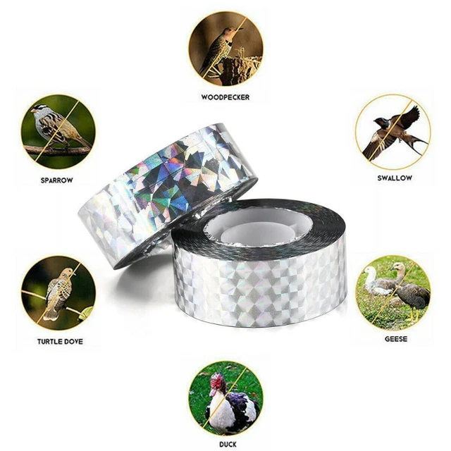 GARDEN BIRD SCARER Tape Bird Repellent Tape Pest Control Repeller Scare ...