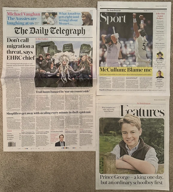 THE DAILY TELEGRAPH 22nd December 2025 22/12/25 Winter Solstice At ...