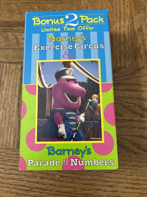 BARNEY - EXERCISE Circus / Parade Of Numbers (Double Pack) (VHS, 1997 ...